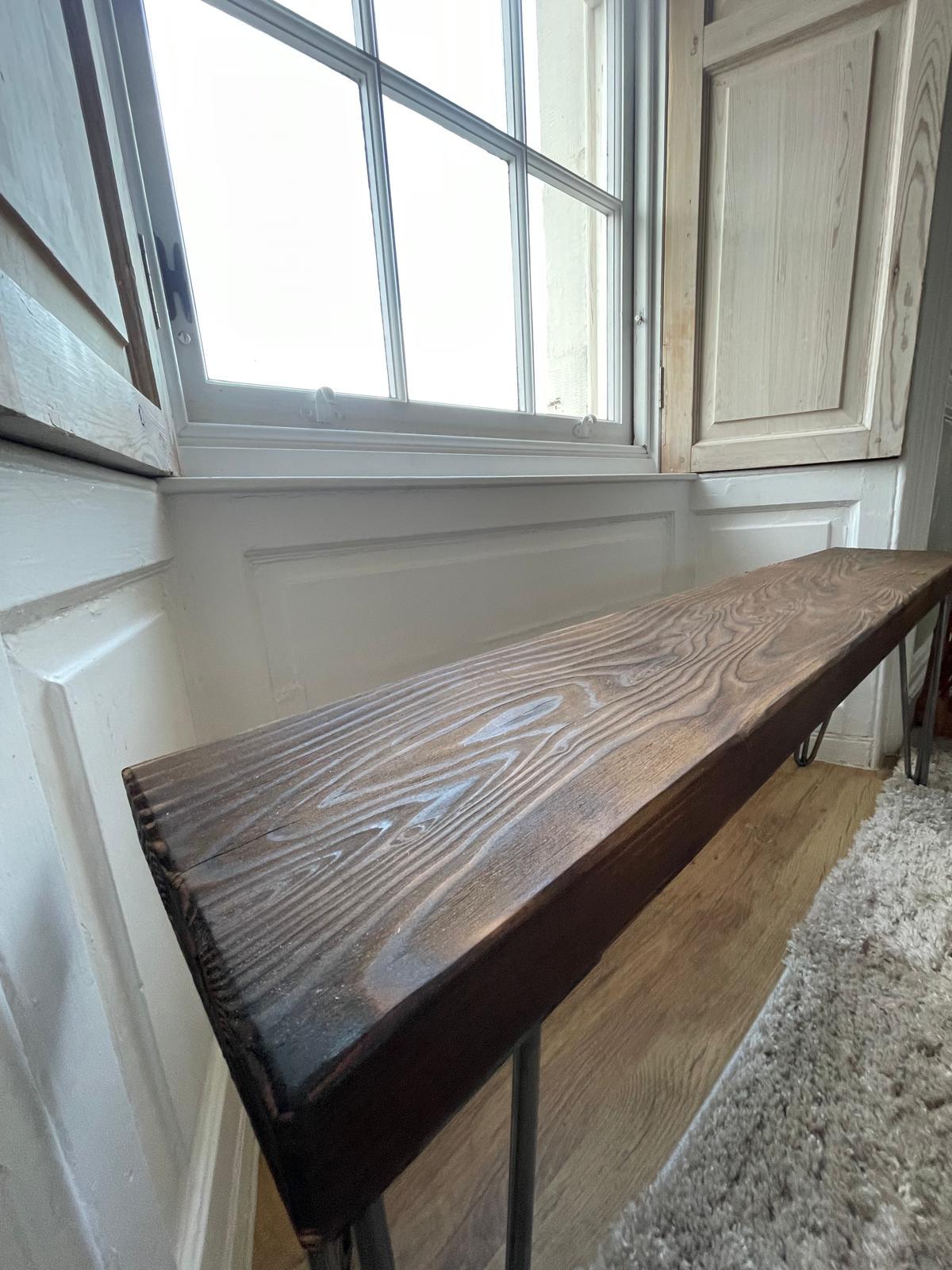 Shou Sugi Ban Bench-bespoke Handmade Scottish Larch-hair Pin Legs - Etsy