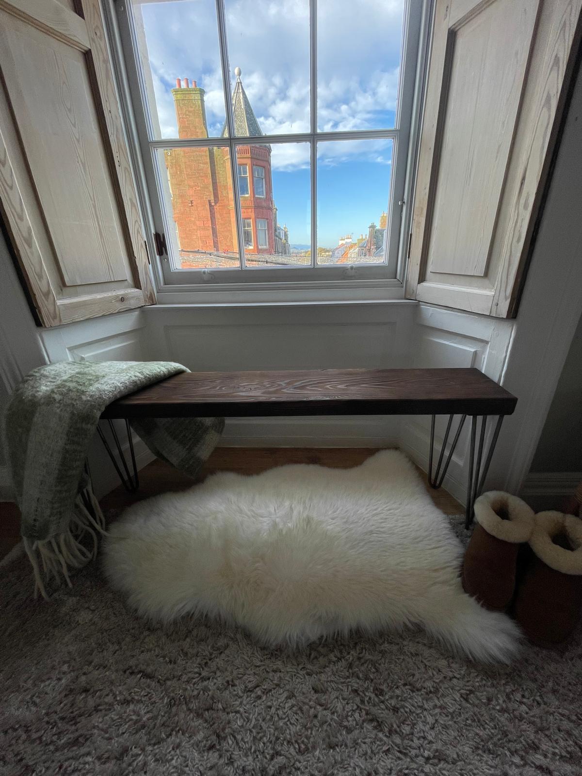 Shou Sugi Ban Bench-bespoke Handmade Scottish Larch-hair Pin Legs - Etsy