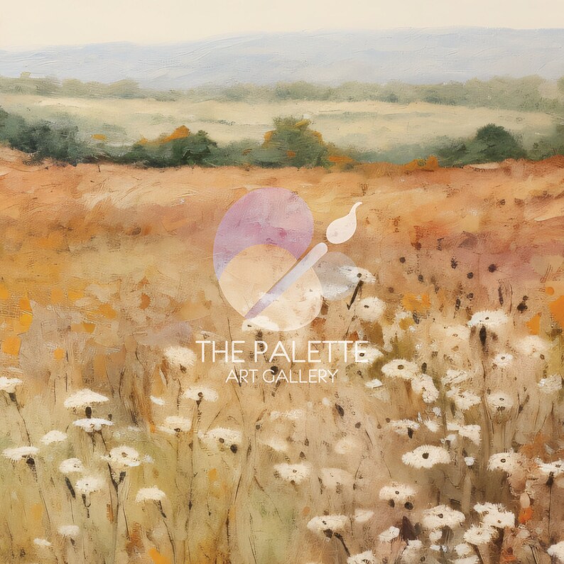 Spring Wildflowers Oil Painting Digital Download, Neutral Spring Decor ...