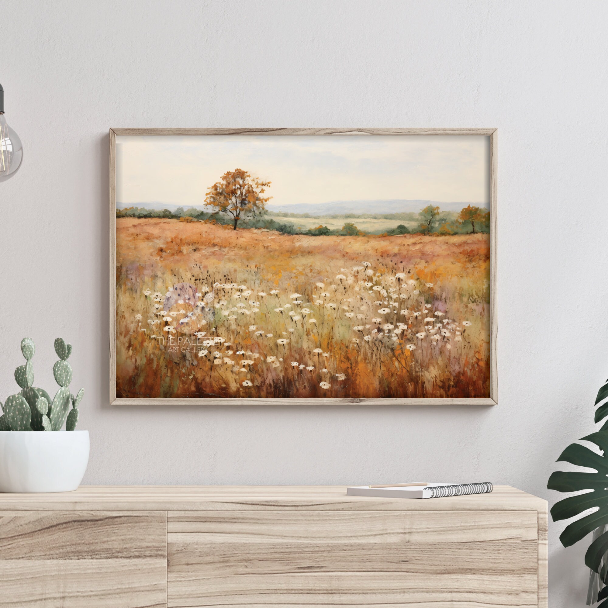 Spring Wildflowers Oil Painting Digital Download, Neutral Spring Decor ...