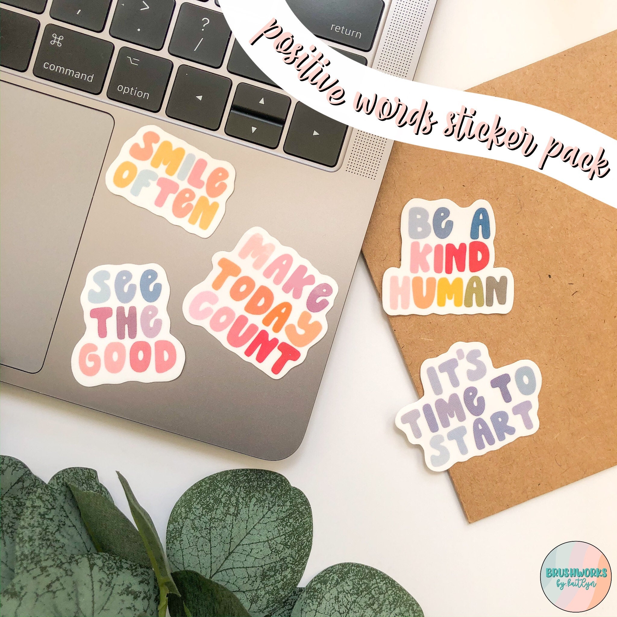 Positive Words Sticker Pack Motivational Stickers Quote - Etsy