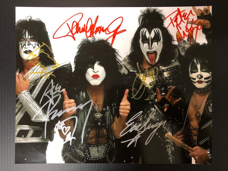 KISS BAND Hand Signed Autograph 8x10 Photo With COA - Etsy