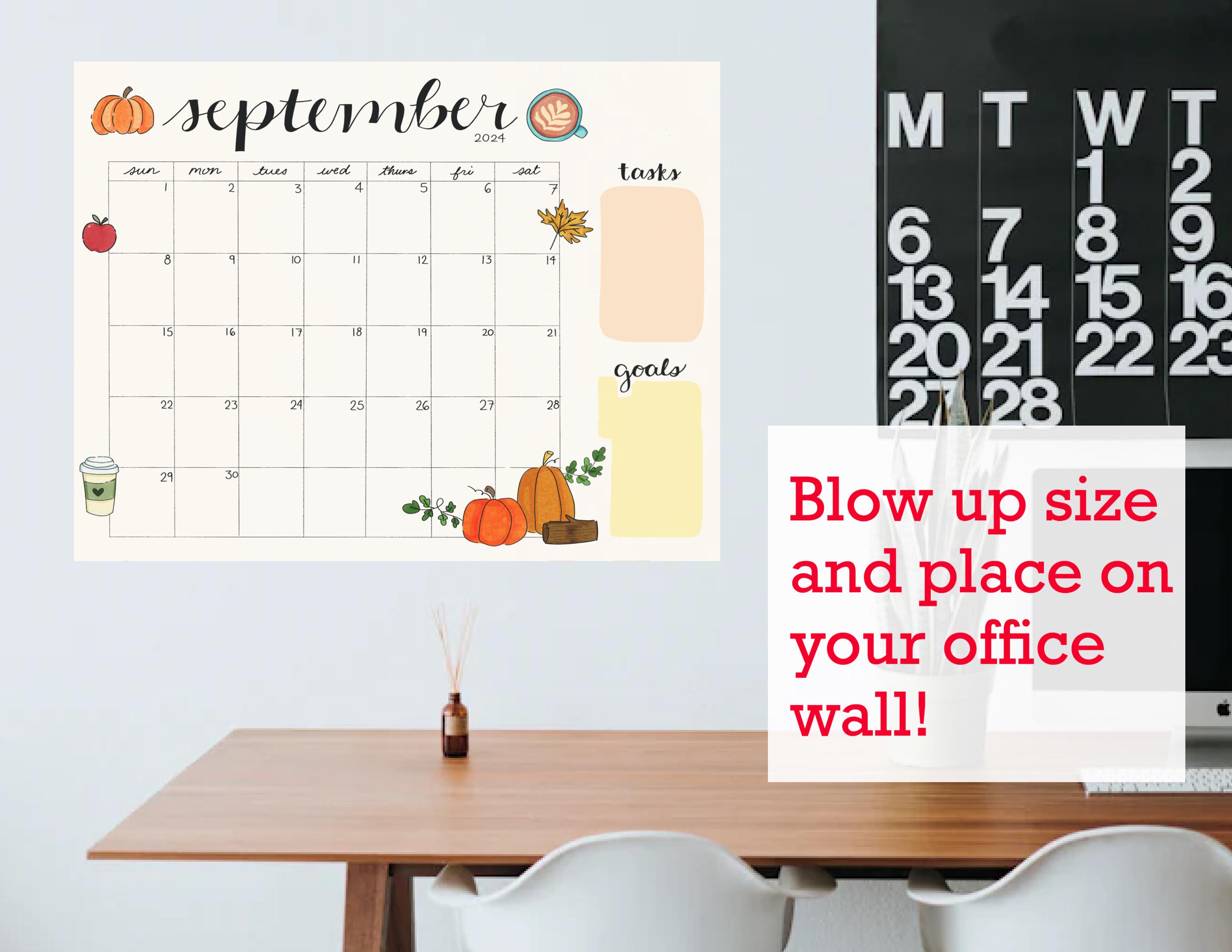 September Calendar 2024 Instant Download Printable September Planner ...