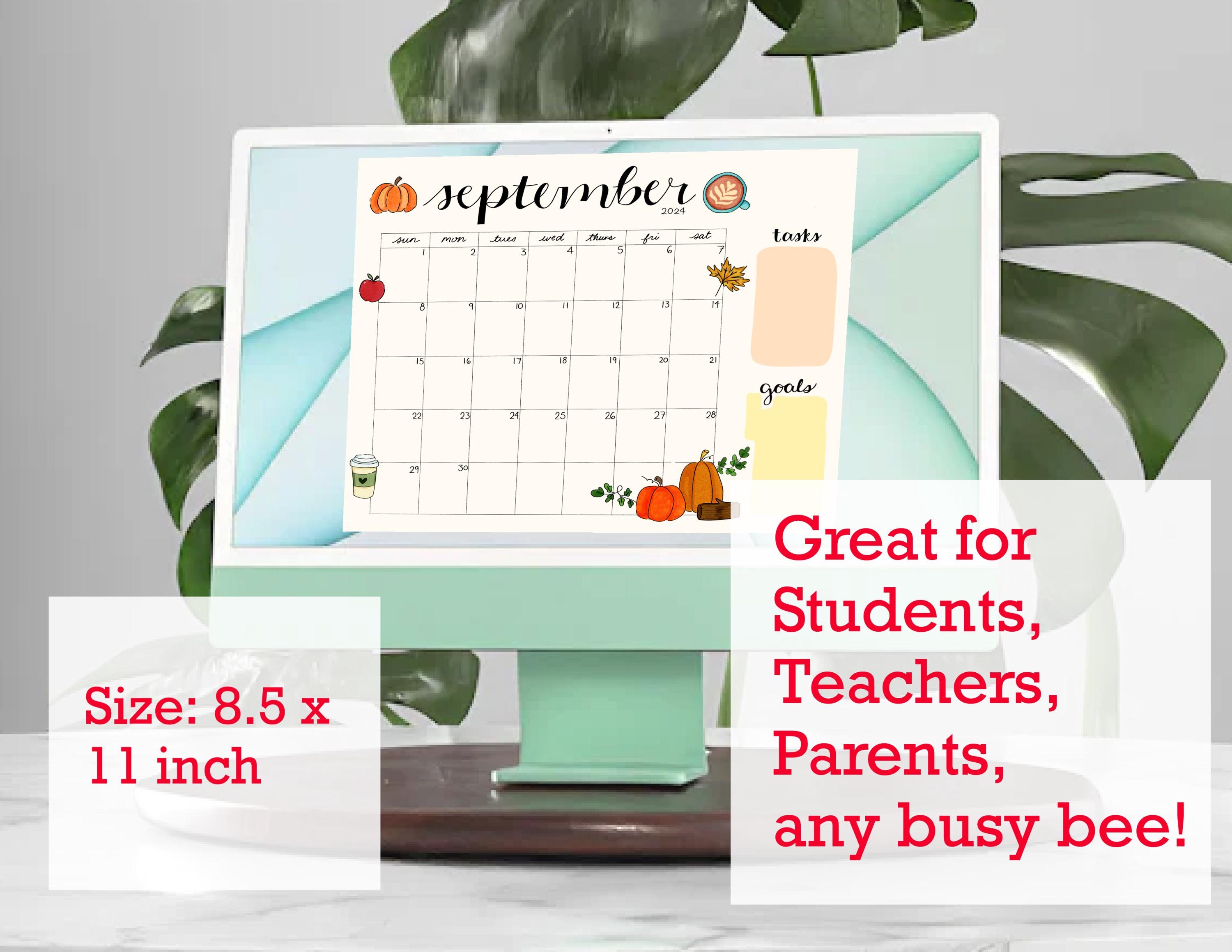 September Calendar 2024 Instant Download Printable September Planner ...