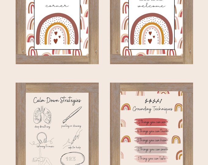 Boundaries Sound Like... Boho Rainbow Classroom/office Poster PDF Print ...