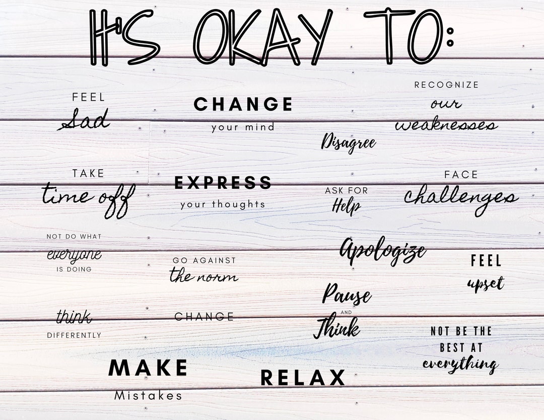 It's Okay To... Printable Bulletin Board - School Counselor/teacher ...