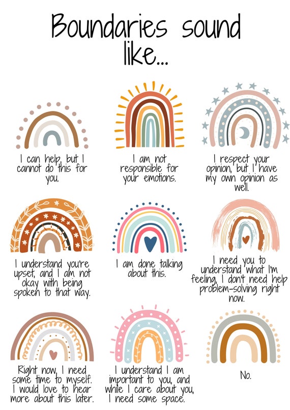 Boundaries Sound Like... Boho Rainbow Classroom/office Poster - Etsy Canada