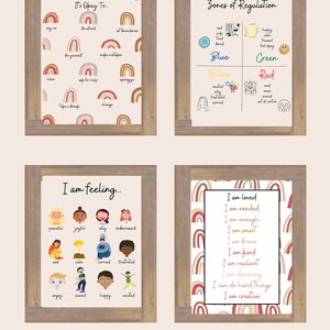 Modern Boho Rainbow Regulation Posters - Calm Down Corner 8 ...