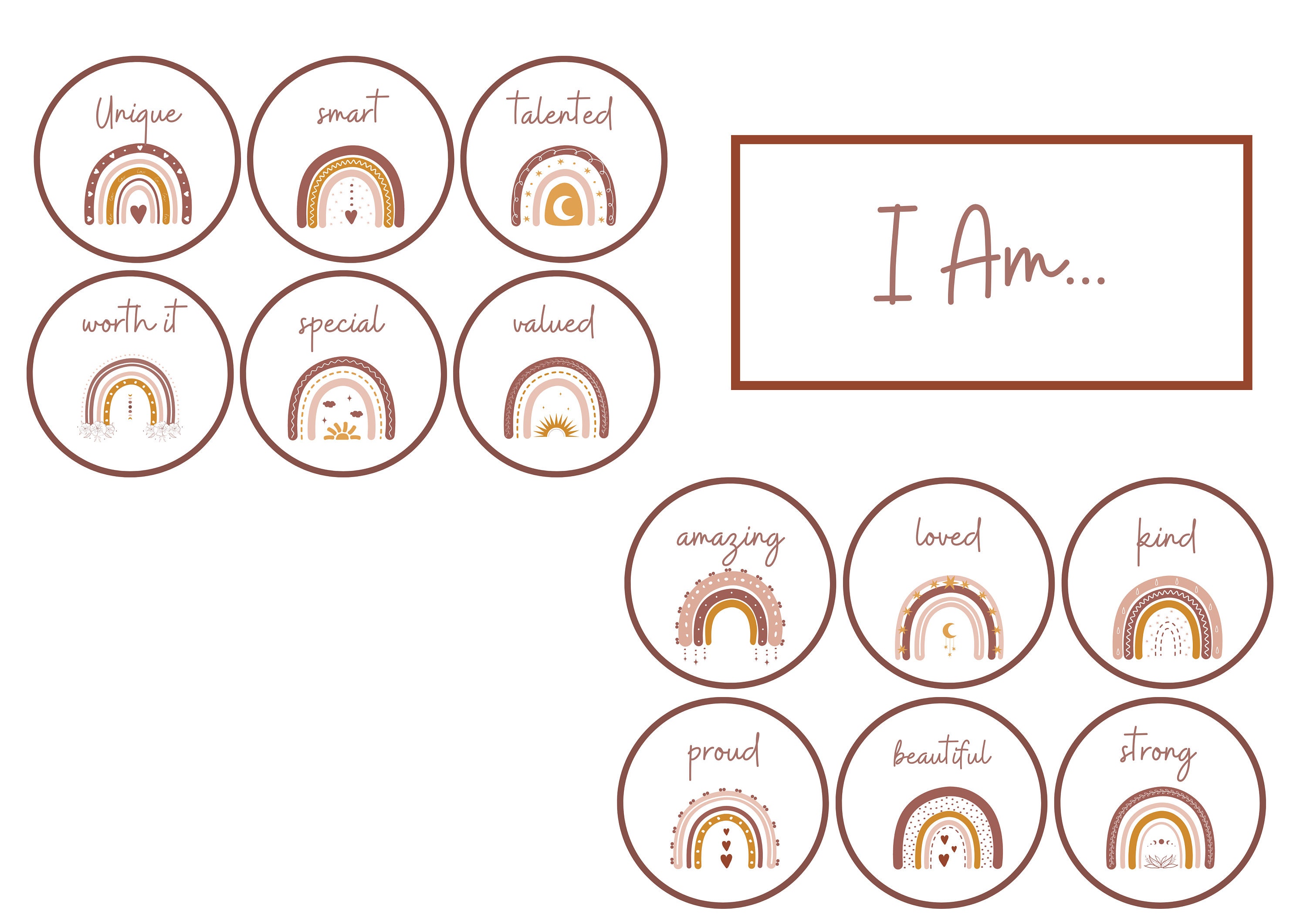 Boho Rainbow Positive Affirmation Classroom Decor - Download and ...