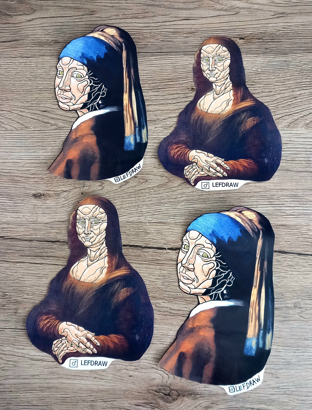 Stickers, Famous Portraits Revisited - Etsy