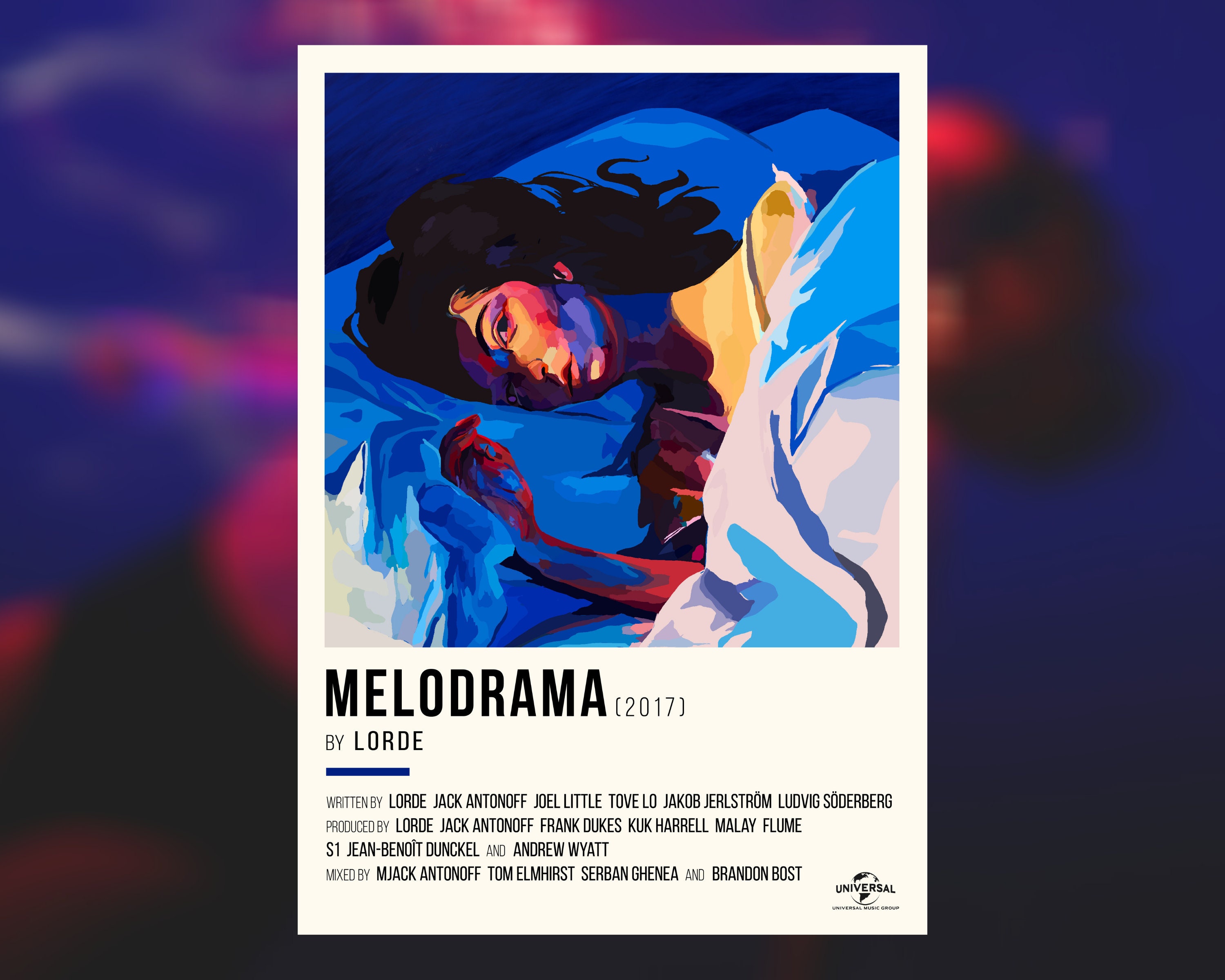 Melodrama (lorde) - Minimalist Illustration Style Print (digital ...