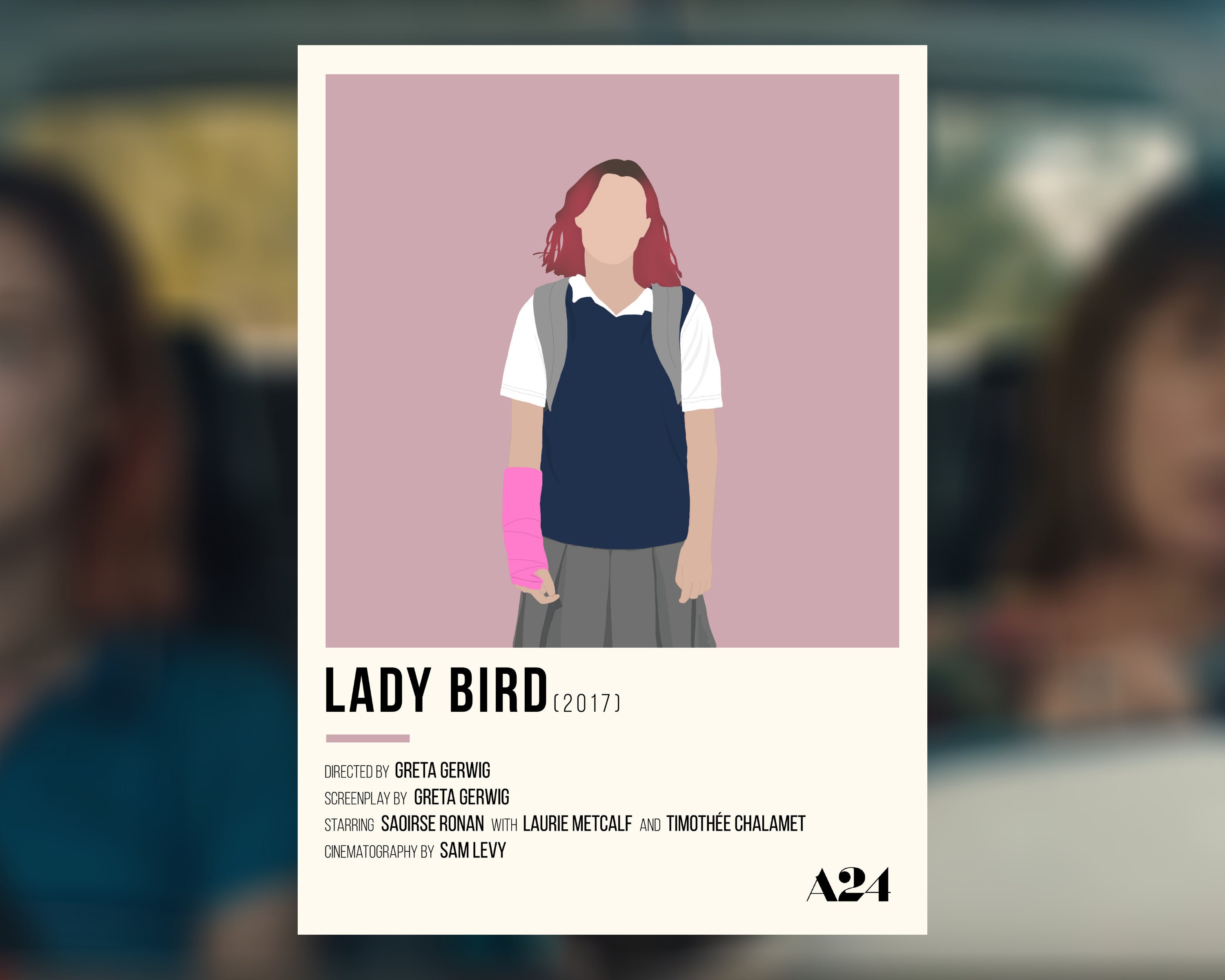 Lady Bird (2017) - Minimalist Illustration Style Print (digital ...