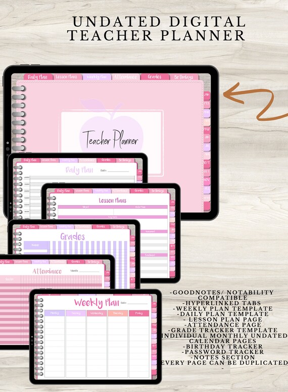 Calendars & Planners Mauve Pastel Birthday Goodnotes Tablet Daily ...