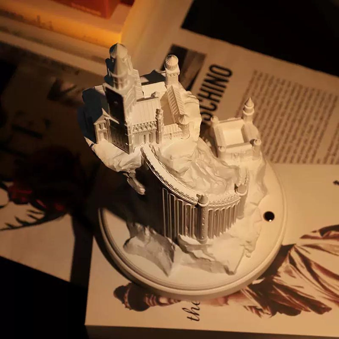 Lampada diffusore in gesso Castle Design: luce LED per aromaterapia ...