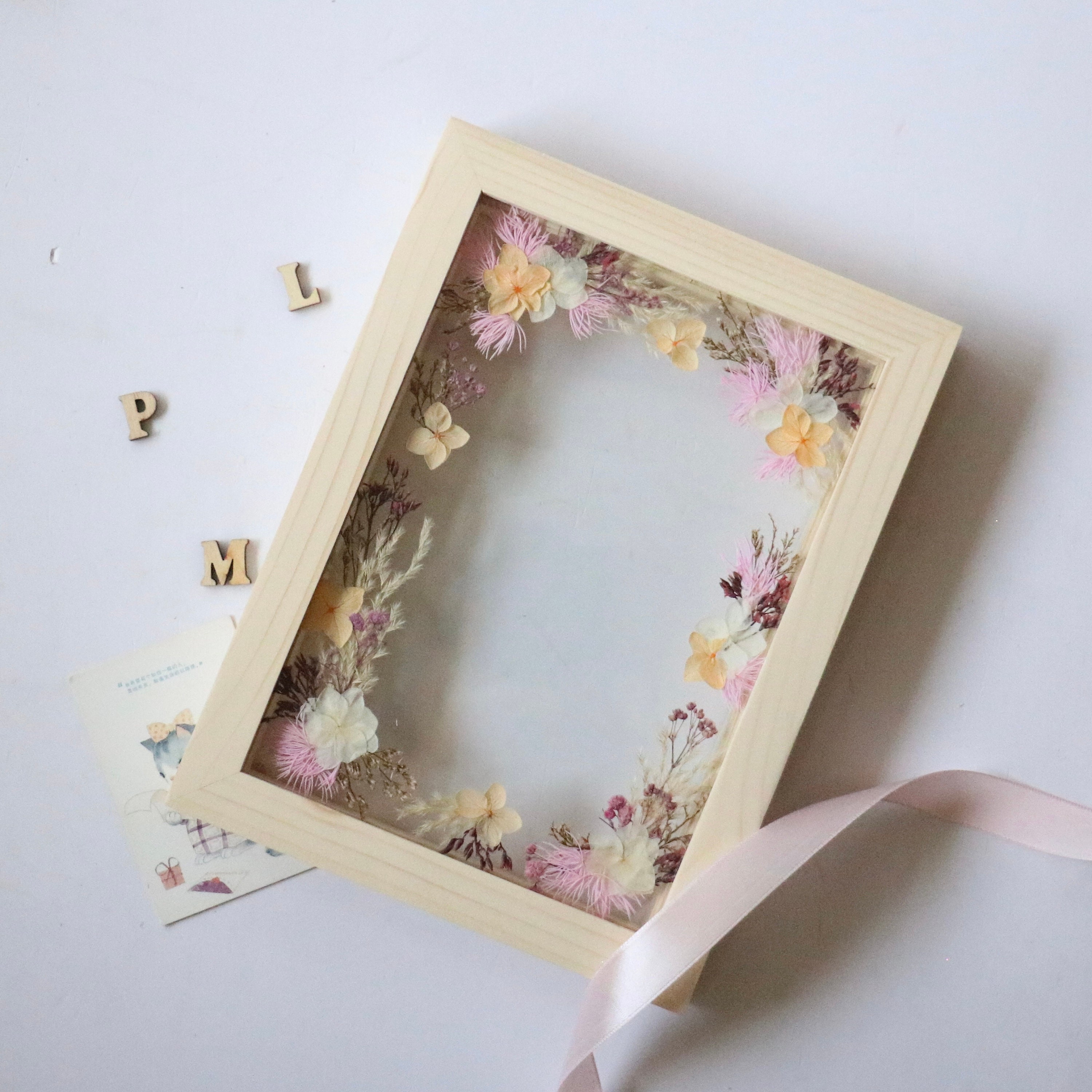 Custom Pressed Flower Photo Frame: Engraved Wood Floral Garden - Etsy