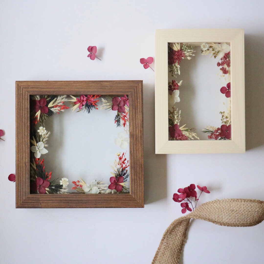 Custom Pressed Flower Wood Photo Frame Floral Garden Collection Art ...