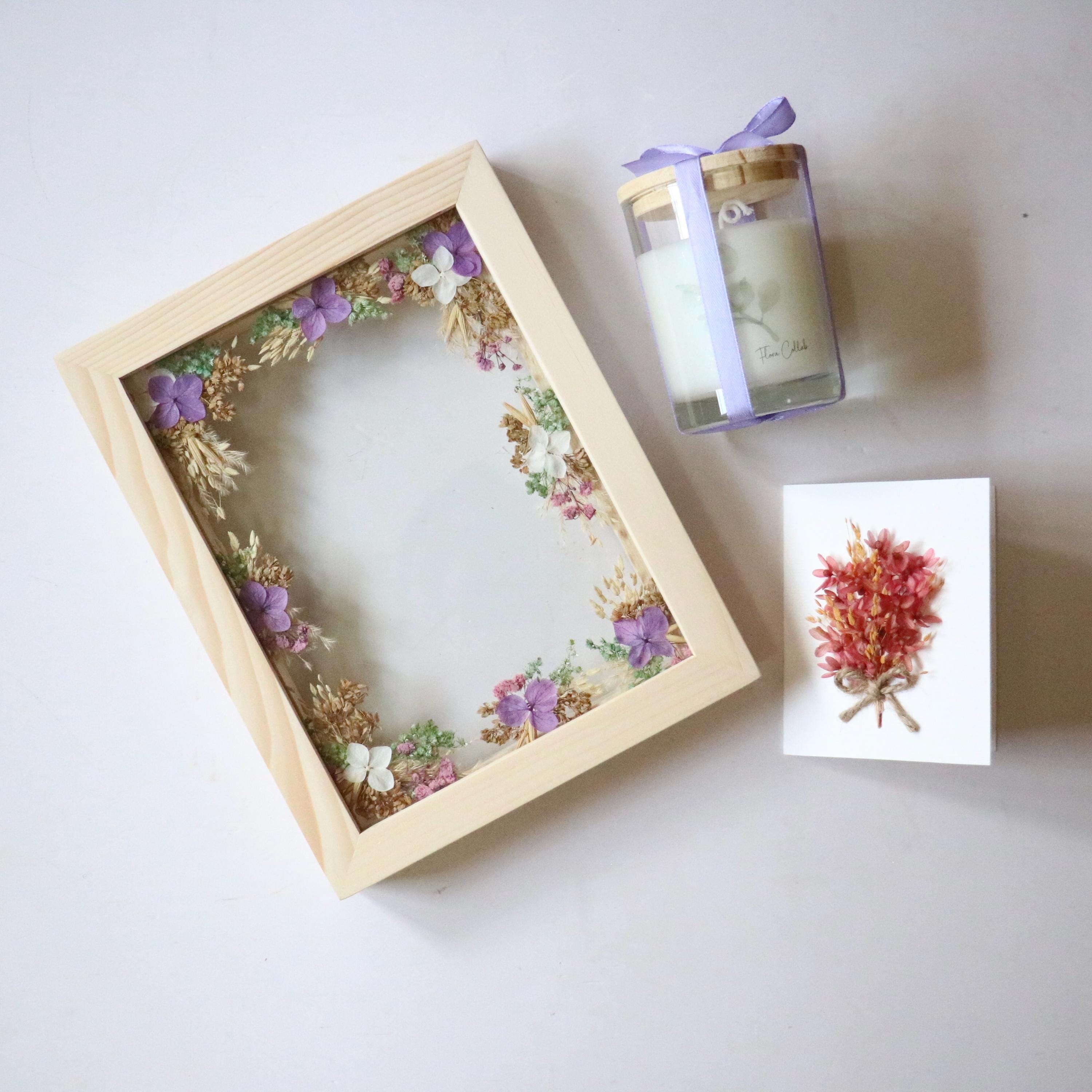 Custom Pressed Flower Wood Photo Frame: Personalized Keepsake Gift - Etsy