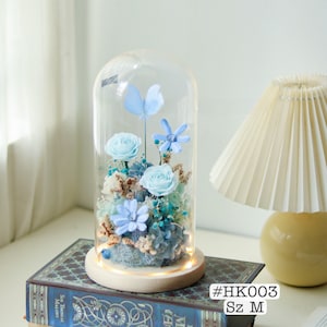 Preserved Flower Dome With LED Light: Dried Flower Arrangement - Etsy