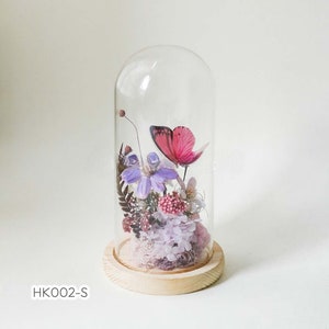 Preserved Flower Dome With LED Light: Dried Flower Arrangement - Etsy