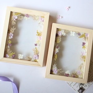 Custom Pressed Flower Photo Frame: Engraved Wood Floral Garden - Etsy