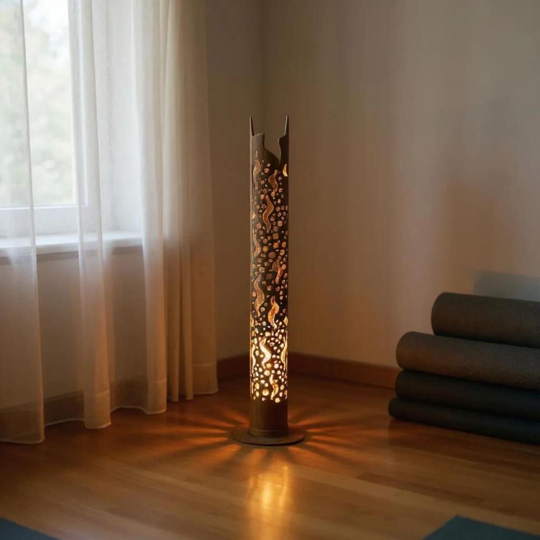 Handmade Bamboo Floor Lamp: Japanese Zen Fire Design - Etsy