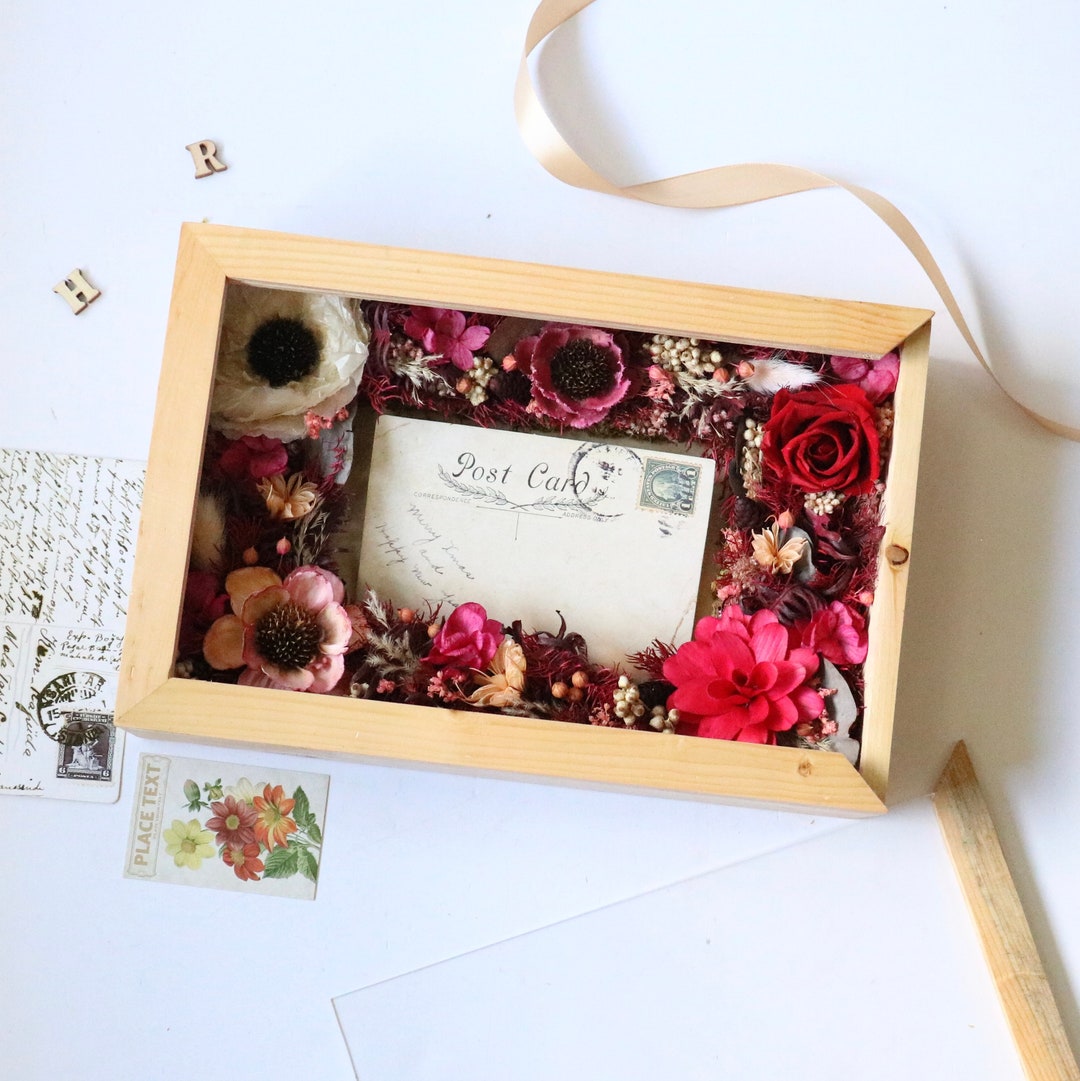Beautiful Dried Flower Gift Box/wooden Floral Box - Mother's Day ...