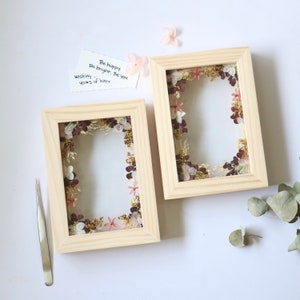 Custom Pressed Flower Wood Photo Frame - Summer & Autumn Garden - Gift ...