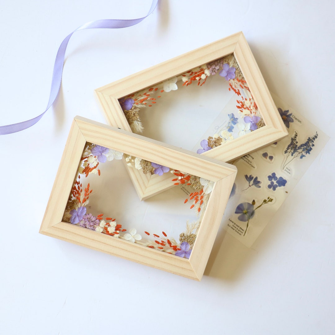 Custom Pressed Flower Wood Photo Frame Spring Garden Collection Art ...