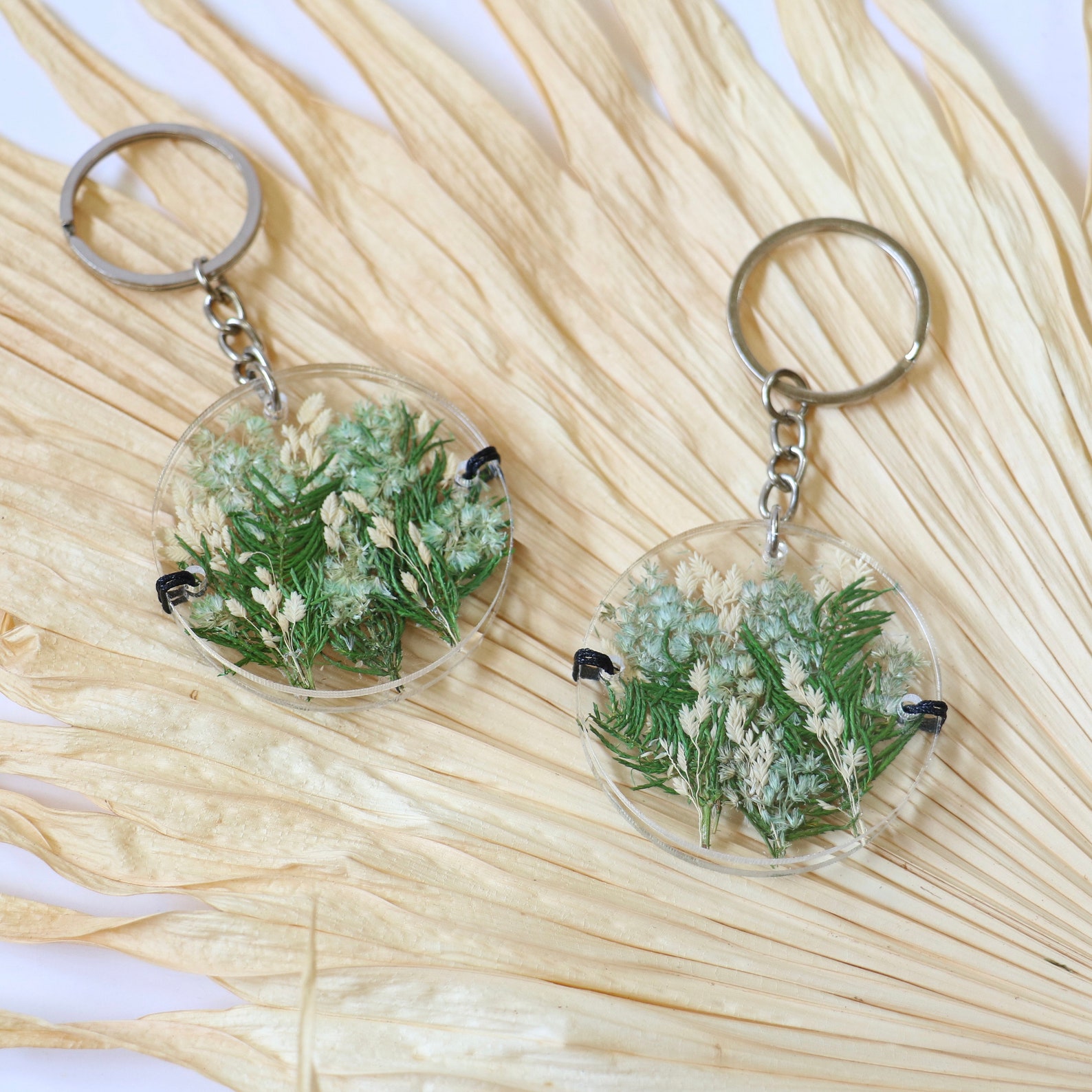 Keychain, Floral Keychain, Dried Flower Keychain, Gift for Her, Pressed ...