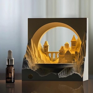 Moon & Mountain Gypsum Diffuser Lamp: Aromatherapy LED Desk Light - Etsy