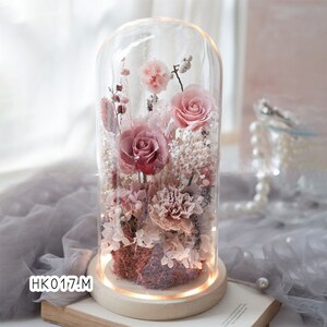 Preserved Flower Dome With LED Light: Dried Flower Arrangement - Etsy