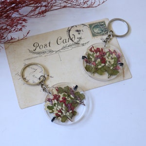 Keychain, Floral Keychain, Dried Flower Keychain, Gift for Her, Pressed ...
