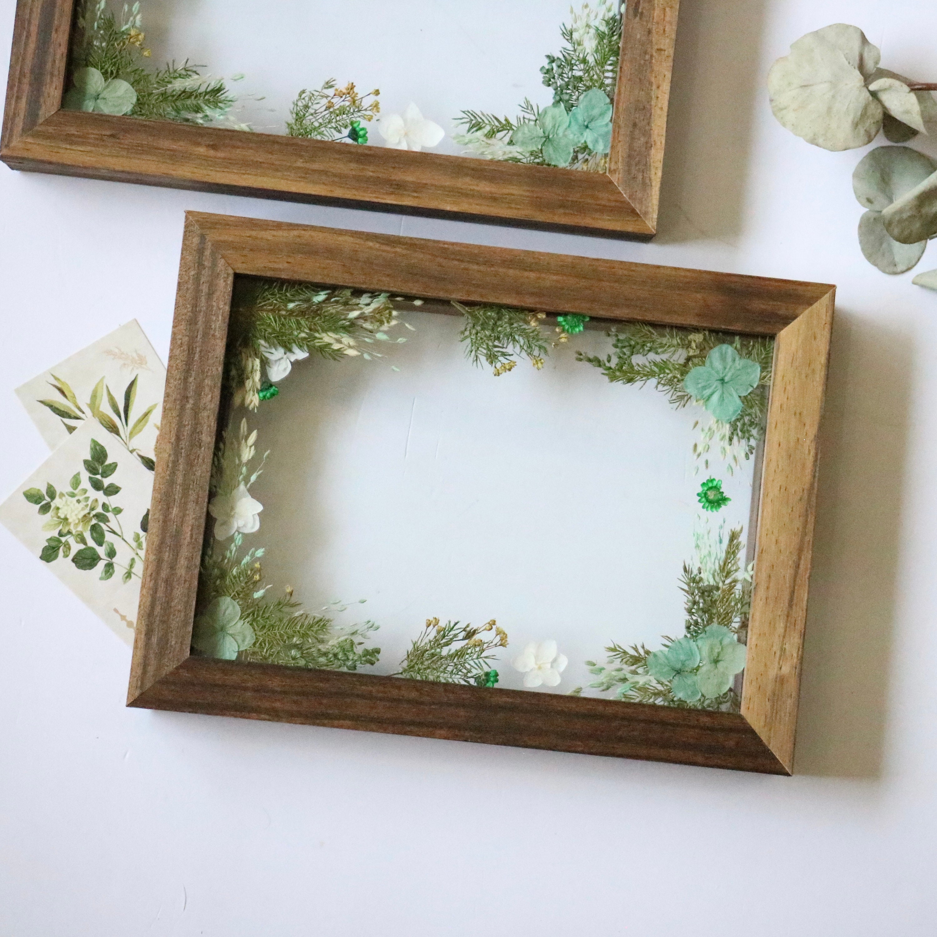 Custom Pressed Flower Wood Photo Frame green Garden Gift for Her ...