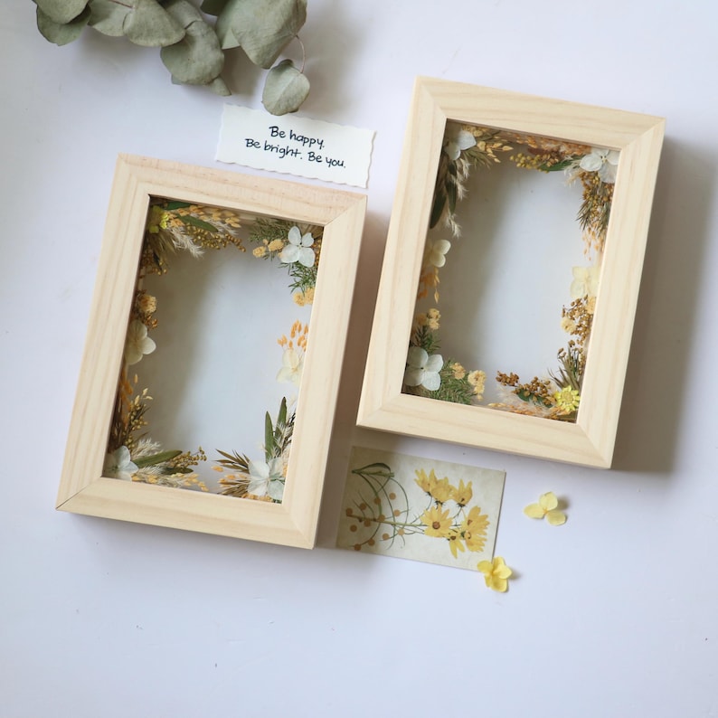 Custom Pressed Flower Wood Photo Frame: Floral Garden (5x7", Fits 4x6 ...