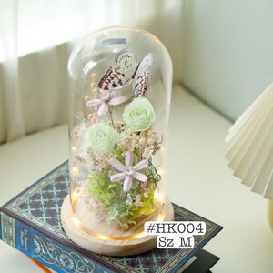 Preserved Flower Dome With LED Light: Dried Flower Arrangement - Etsy