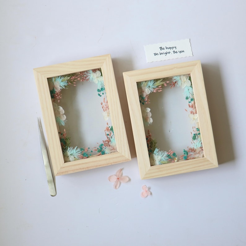 Custom Pressed Flower Wood Photo Frame: Floral Garden (5x7", Fits 4x6 ...