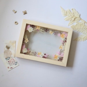 Custom Pressed Flower Photo Frame: Engraved Wood Floral Garden - Etsy