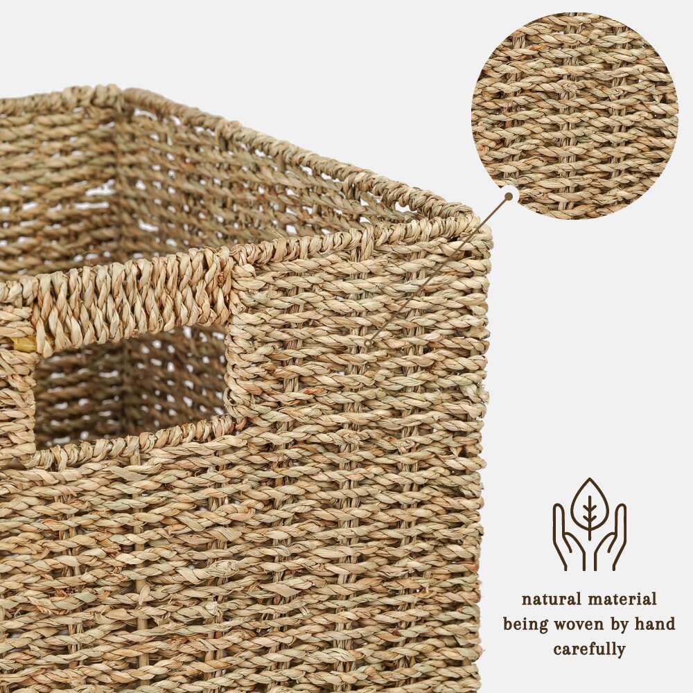 Foldable Handwoven Seagrass Storage Baskets/wicker Cube Baskets ...