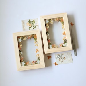 Custom Pressed Flower Wood Photo Frame - Summer & Autumn Garden - Gift ...