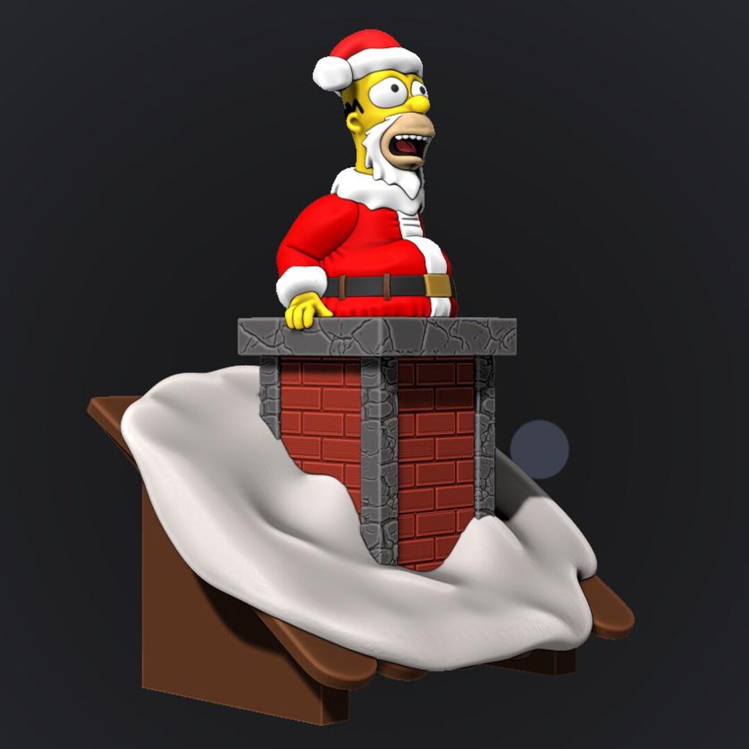Homer Simpson Stuck in the Chimney Hilarious 3D Printed Christmas ...