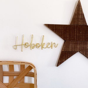 HOBOKEN NJ: Handmade Wire Words Wall Sign for New Jersey Decor - Etsy