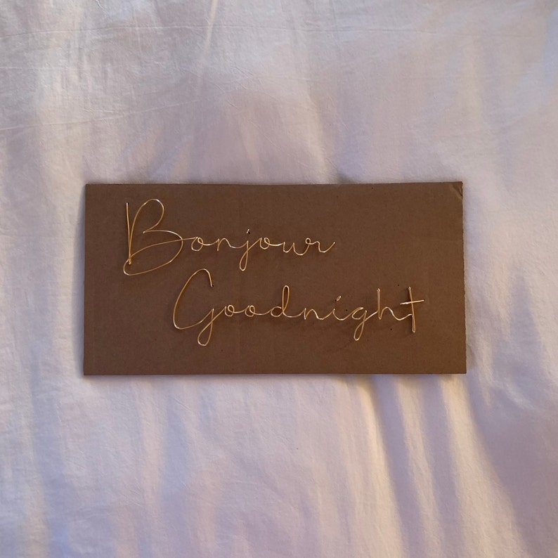 BONJOUR GOODNIGHT Wire Words Wall Decor Wire Sign Wire - Etsy
