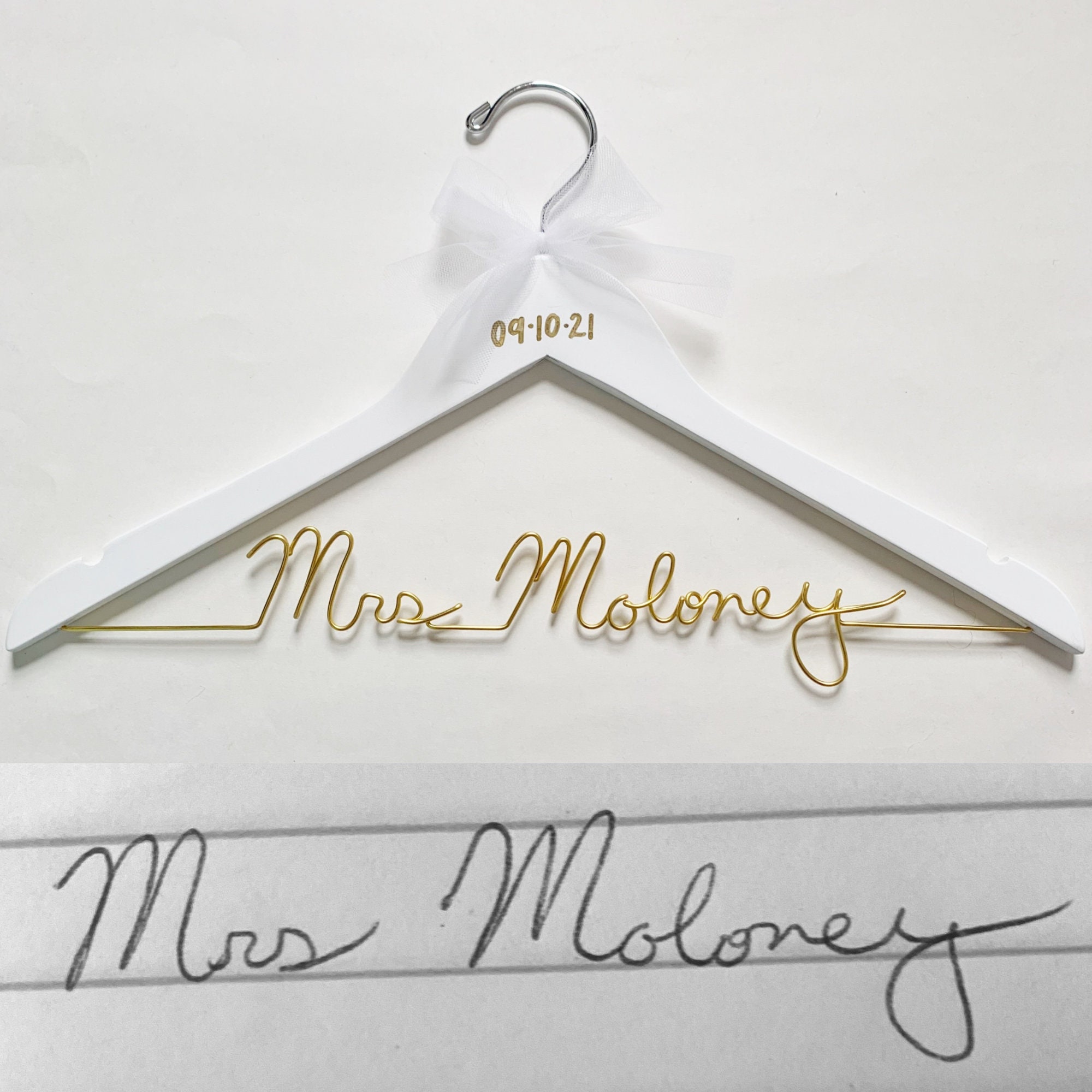FIANCE'S HANDWRITING Custom Wedding Hanger: Personalized Wood Bridal ...