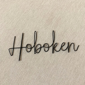 HOBOKEN NJ: Handmade Wire Words Wall Sign for New Jersey Decor - Etsy