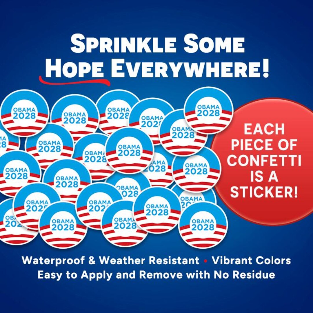 Obama 2028 Confetti Anti Donald Trump Stickers Bring Back Hope! - Etsy