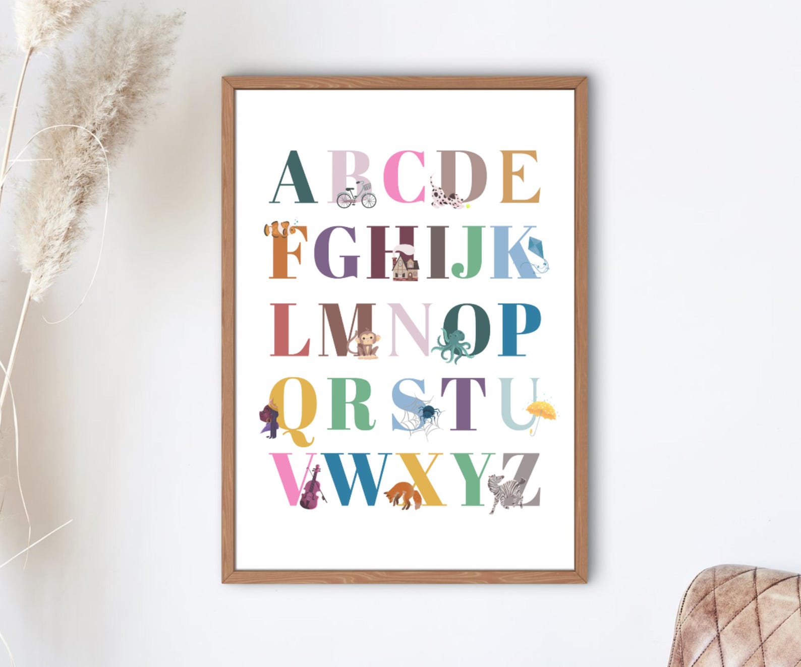 Alphabet Poster for Kids, Learning Abcs for Children, Educational Art ...