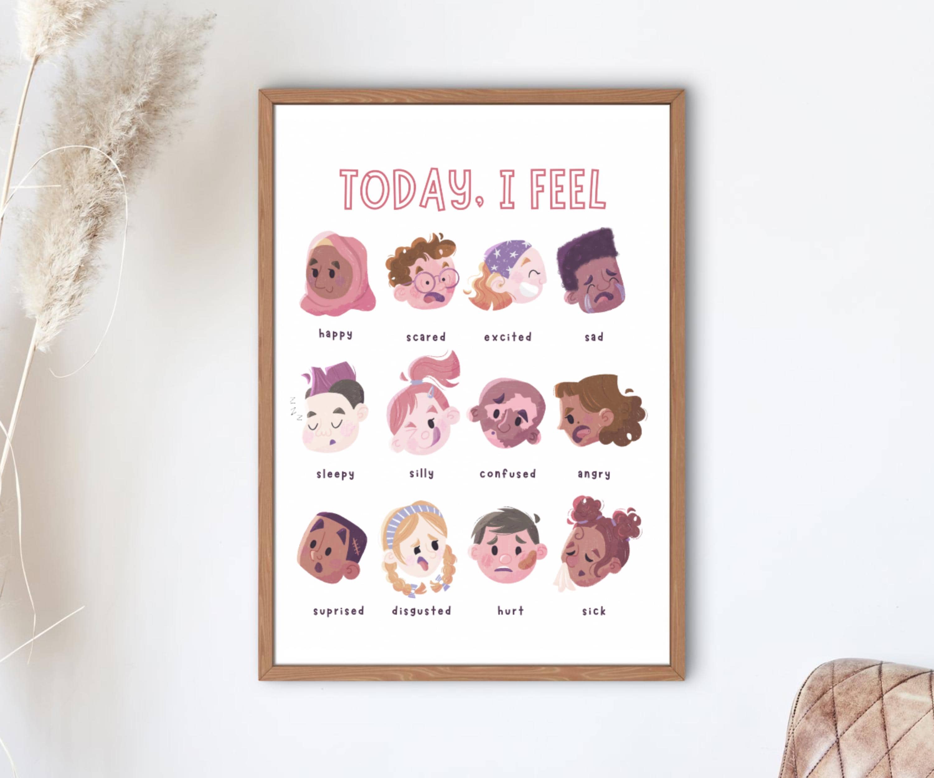 Kids Emotions Poster - Feelings Chart for Children | Emotional ...