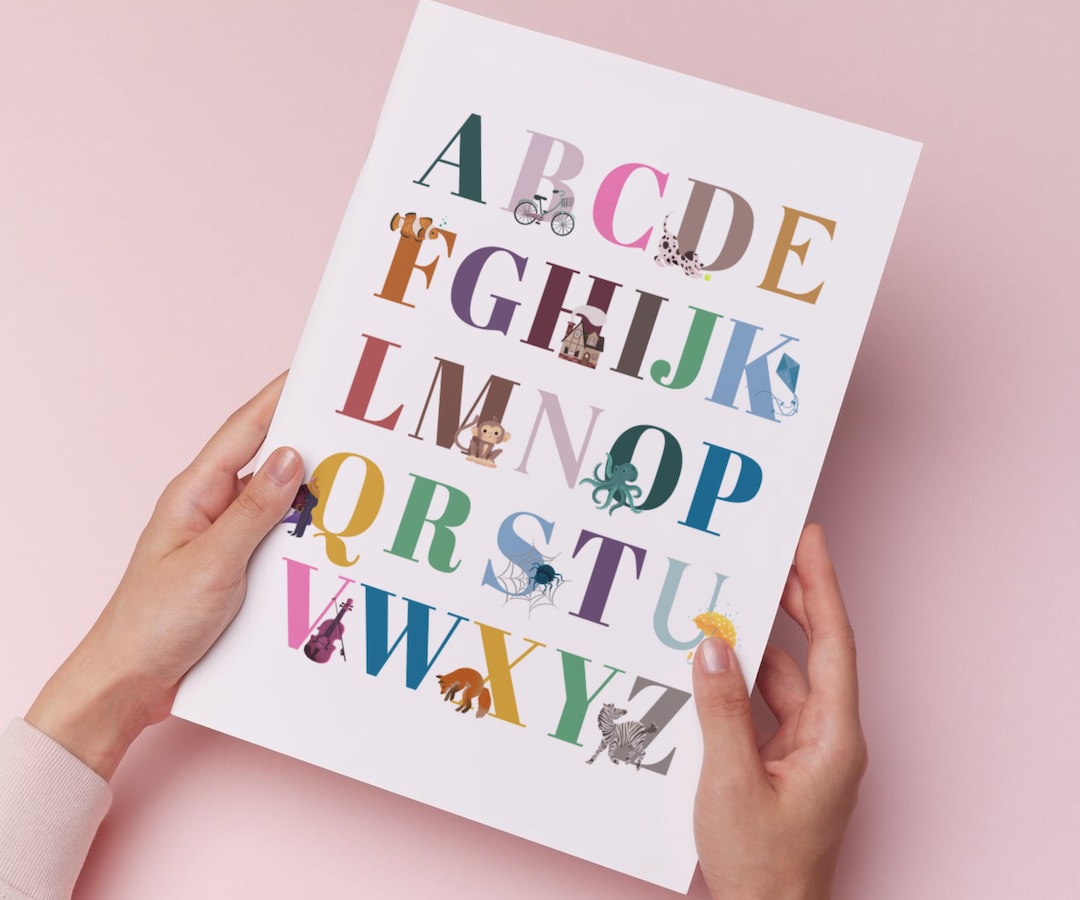 Alphabet Poster for Kids, Learning Abcs for Children, Educational Art ...