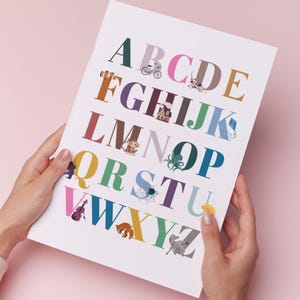 Alphabet Poster for Kids, Learning Abcs for Children, Educational Art ...