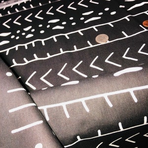Mudcloth Print Fabric Black & White - Etsy
